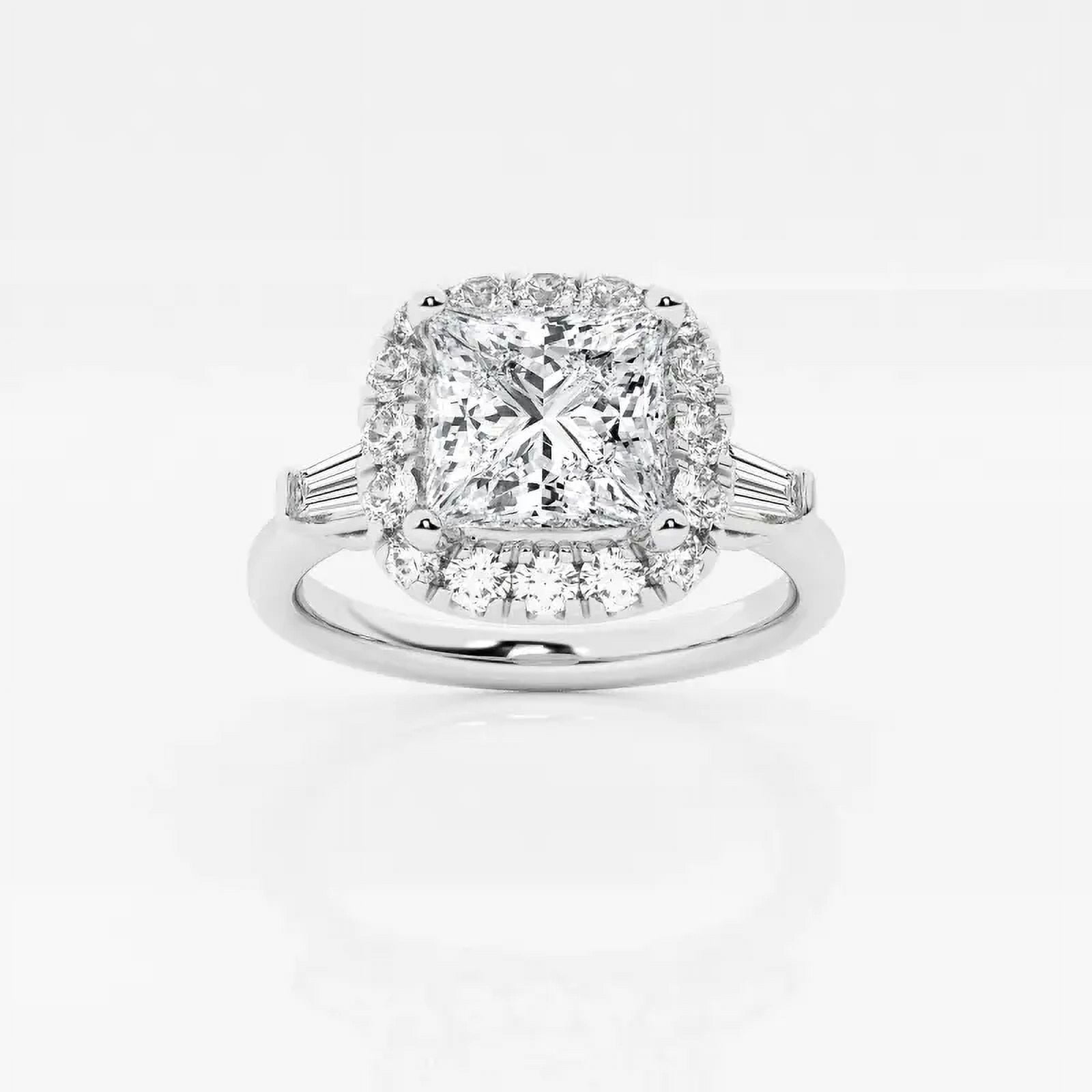 Dazzle Jewelry 2.3 Ct Princess Cut Moissanite Rings - 14K White Gold ...