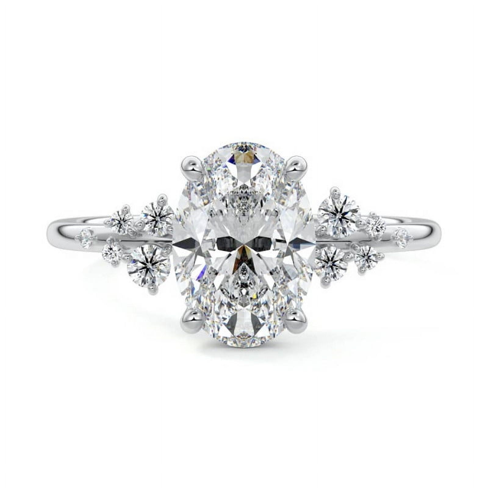 Dazzle Jewelry 2.3Ct Oval Cut Moissanite Engagement Ring - 14K White ...