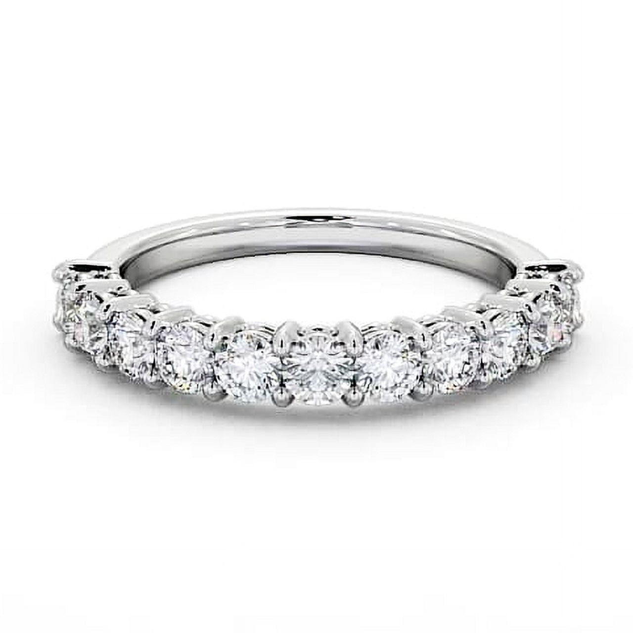 Dazzle Jewelry 2.7 Ct Round Cut Moissanite Half Eternity Ring - 14K White Gold Plated Engagement ...