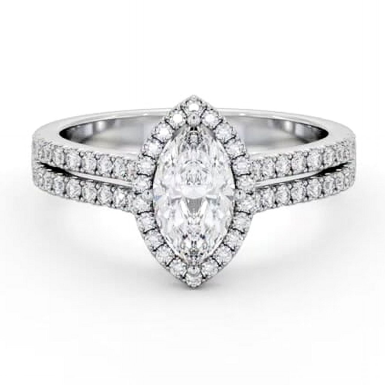 Dazzle Jewelry 2 Ct Marquise Cut Diamond Engagement Ring – Halo ...