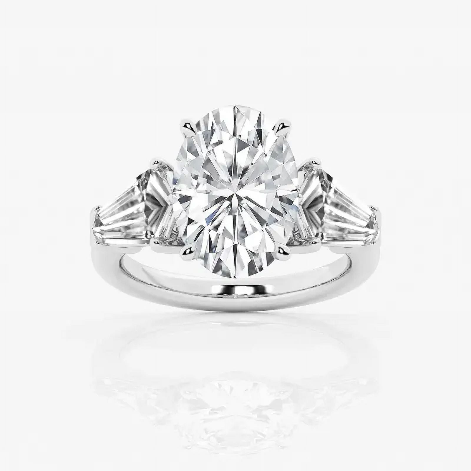 Dazzle Jewelry Oval Cut 2 Ct Moissanite Anniversary Rings - 14K White ...