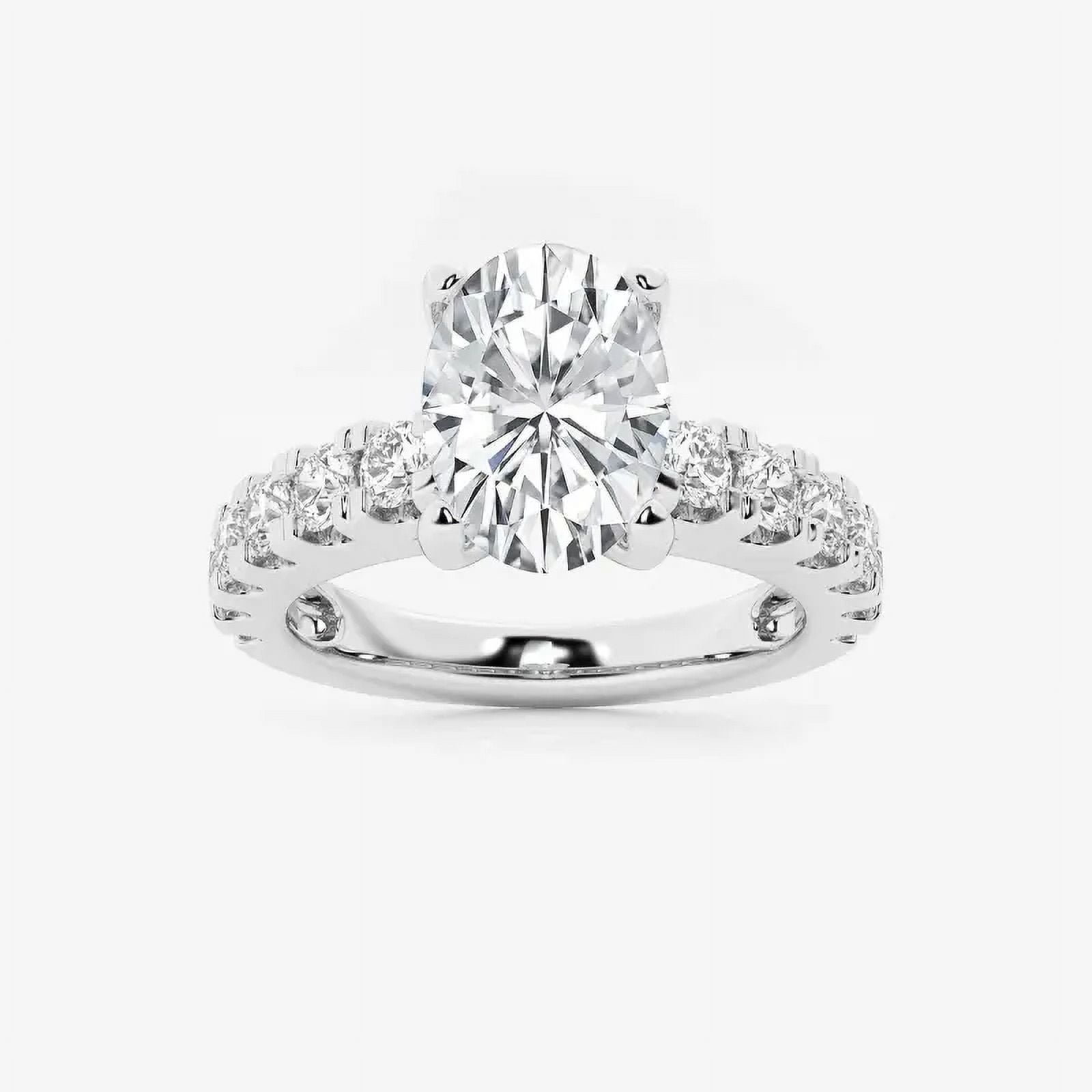 Dazzle Jewelry Stamped 14k White Gold Plated Ring - Oval Cut 1.7Ct ...