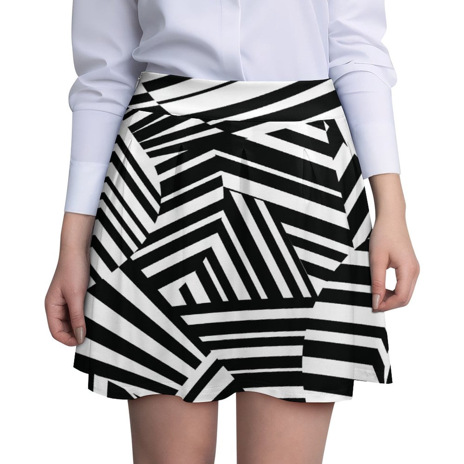 Dazzle, White Women's Casual Mini Skirt Invisible Zipper Summer Skirts ...