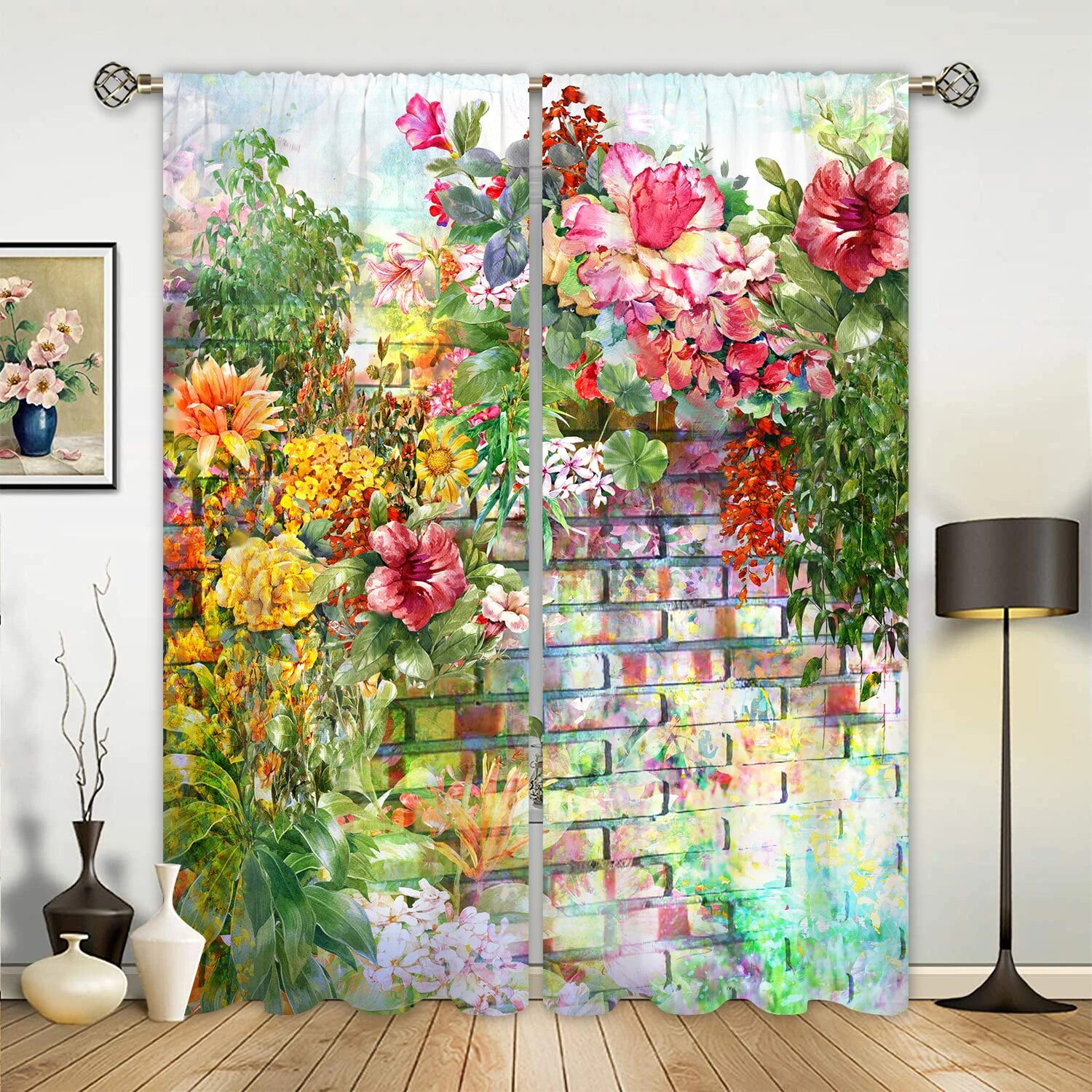 Dazzle flower 3D digital print filter curtain Living room Bedroom ...