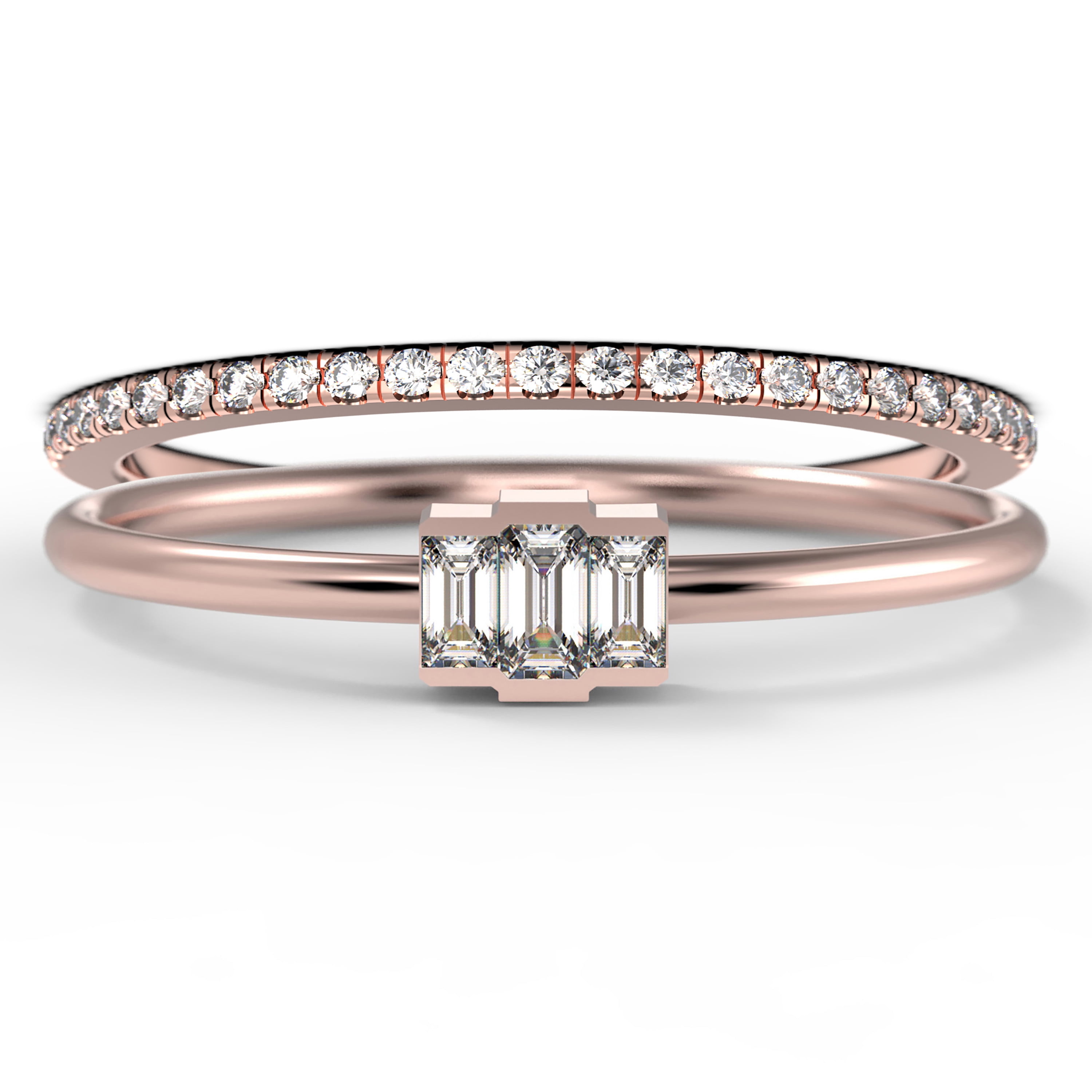 Dazzling 1.20 Carat Baguette Cut Trilogy Diamond Moissanite Engagement ...