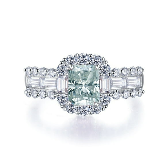 Dazzling 1 Carat Moissanite Rings for Women Radiant Cut D Color VVS1 ...