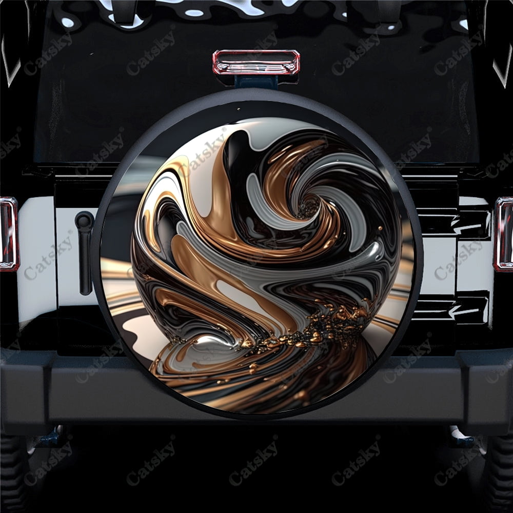 Dazzling Abstract Design Polyester Universal Spare Wheel Tire Cover ...