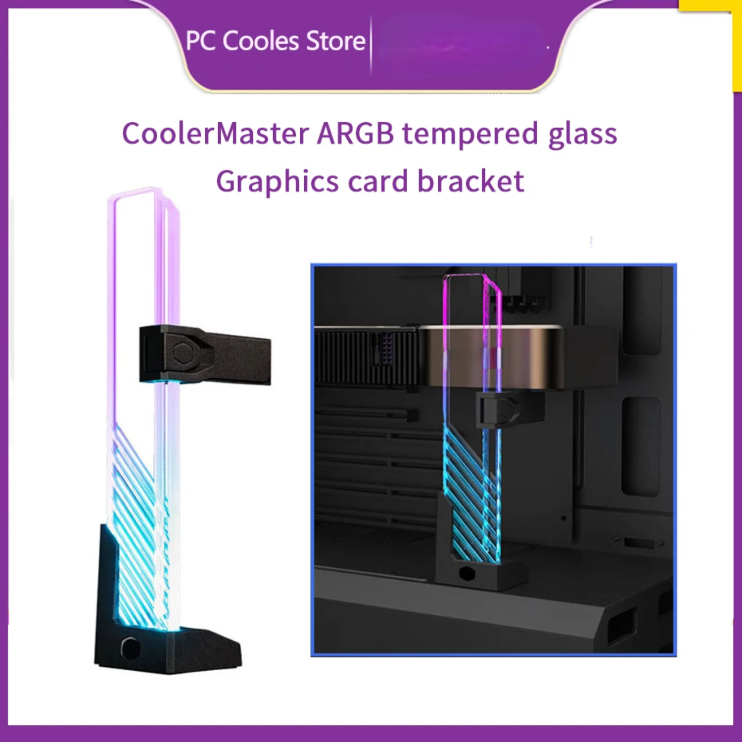 Dazzling Adjustable Height GPU Holder Brace with Tempered Glass ...