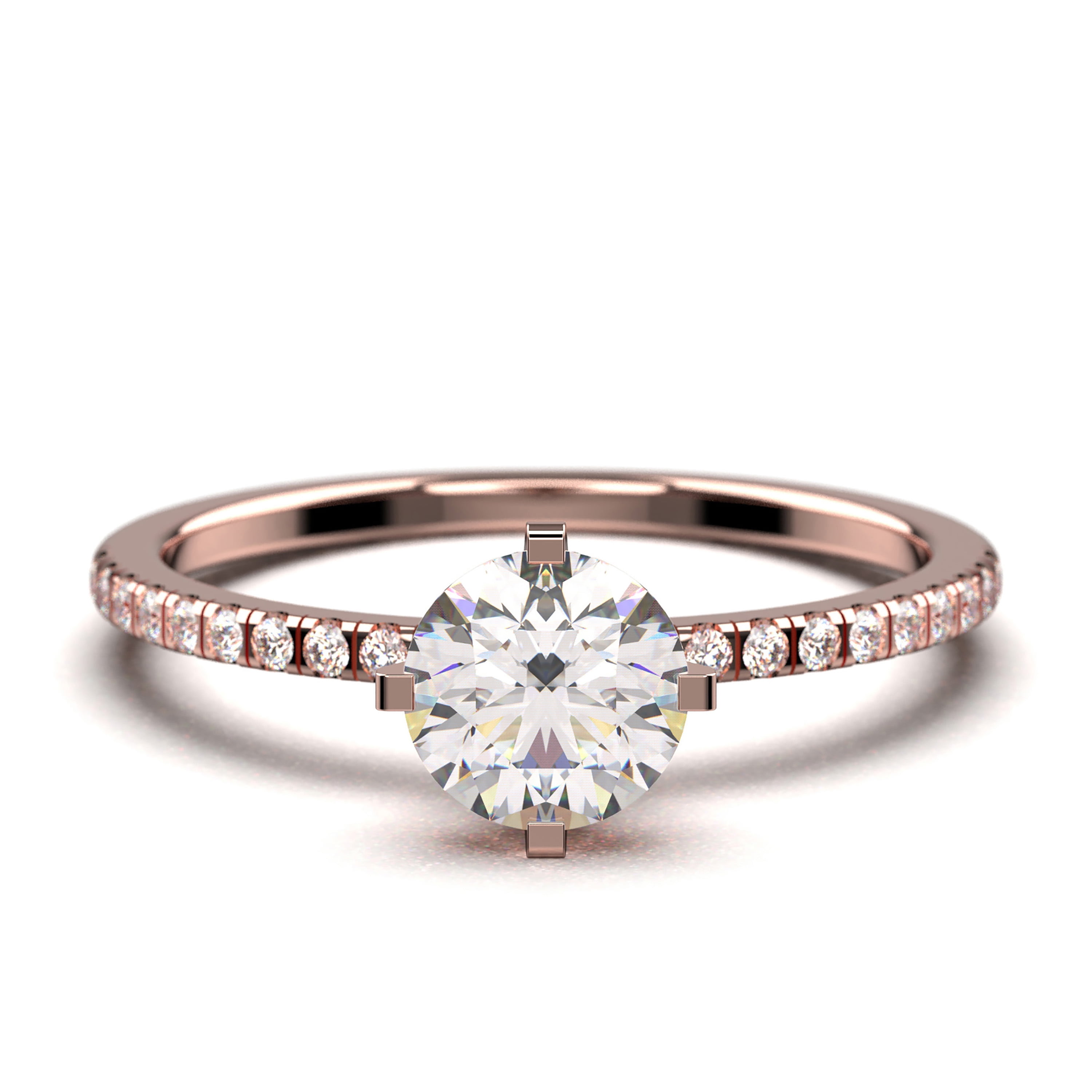 Dazzling Art deco 0.75 Carat Round Cut Diamond Moissanite Engagement ...