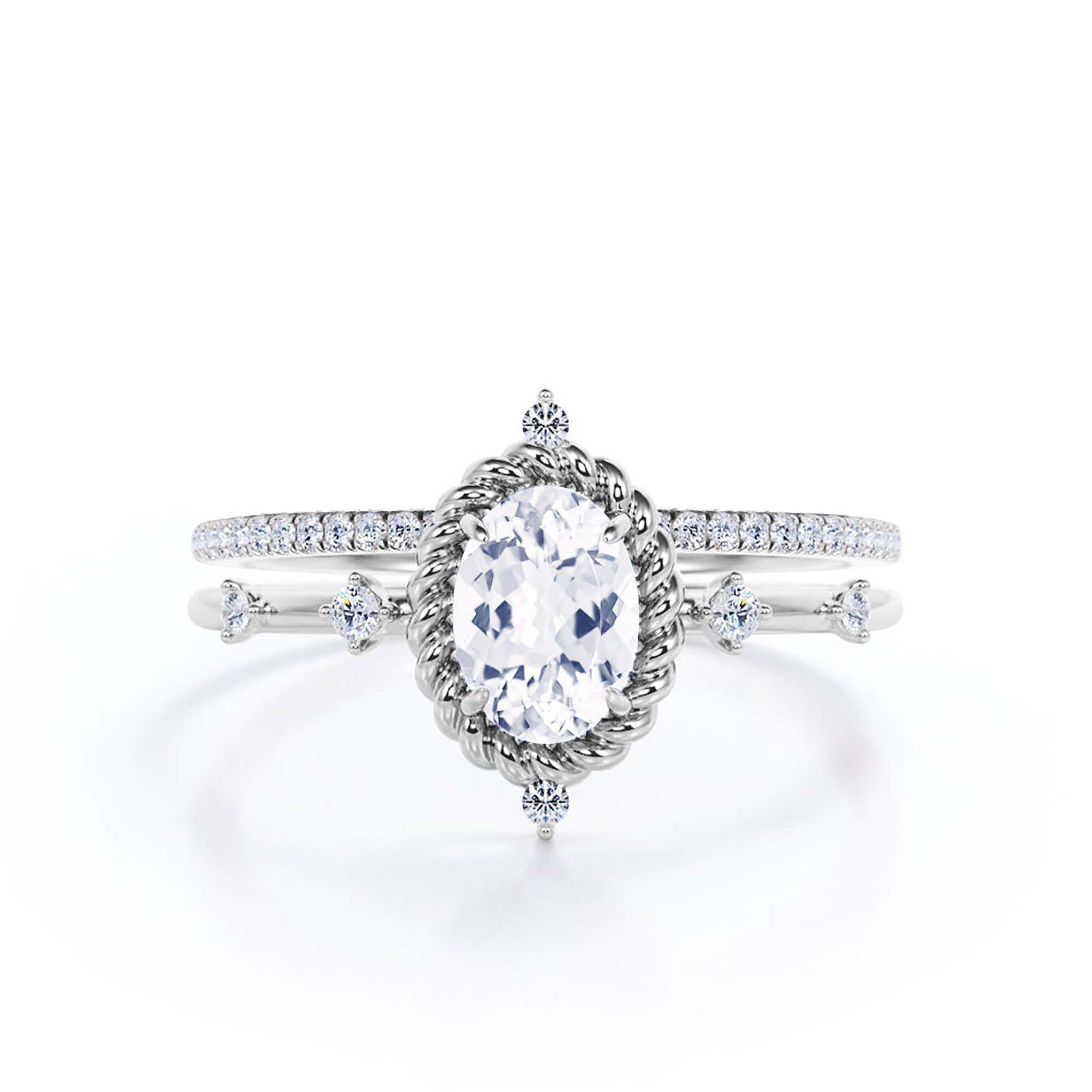 Dazzling Art nouvea 2.00 Carat Oval Cut Diamond Moissanite Engagement ...