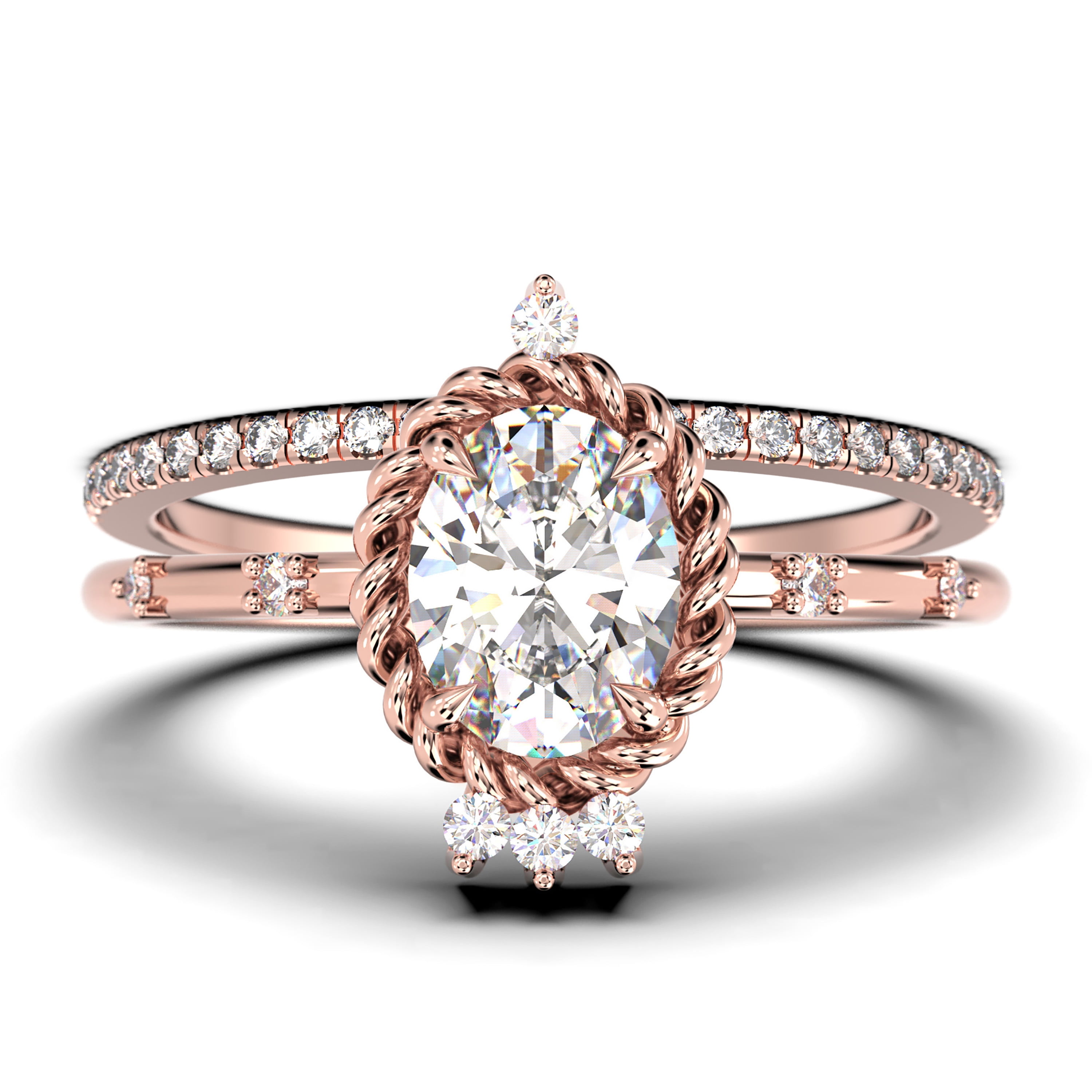 Dazzling Art nouvea 2.00 Carat Oval Cut Diamond Moissanite Engagement ...