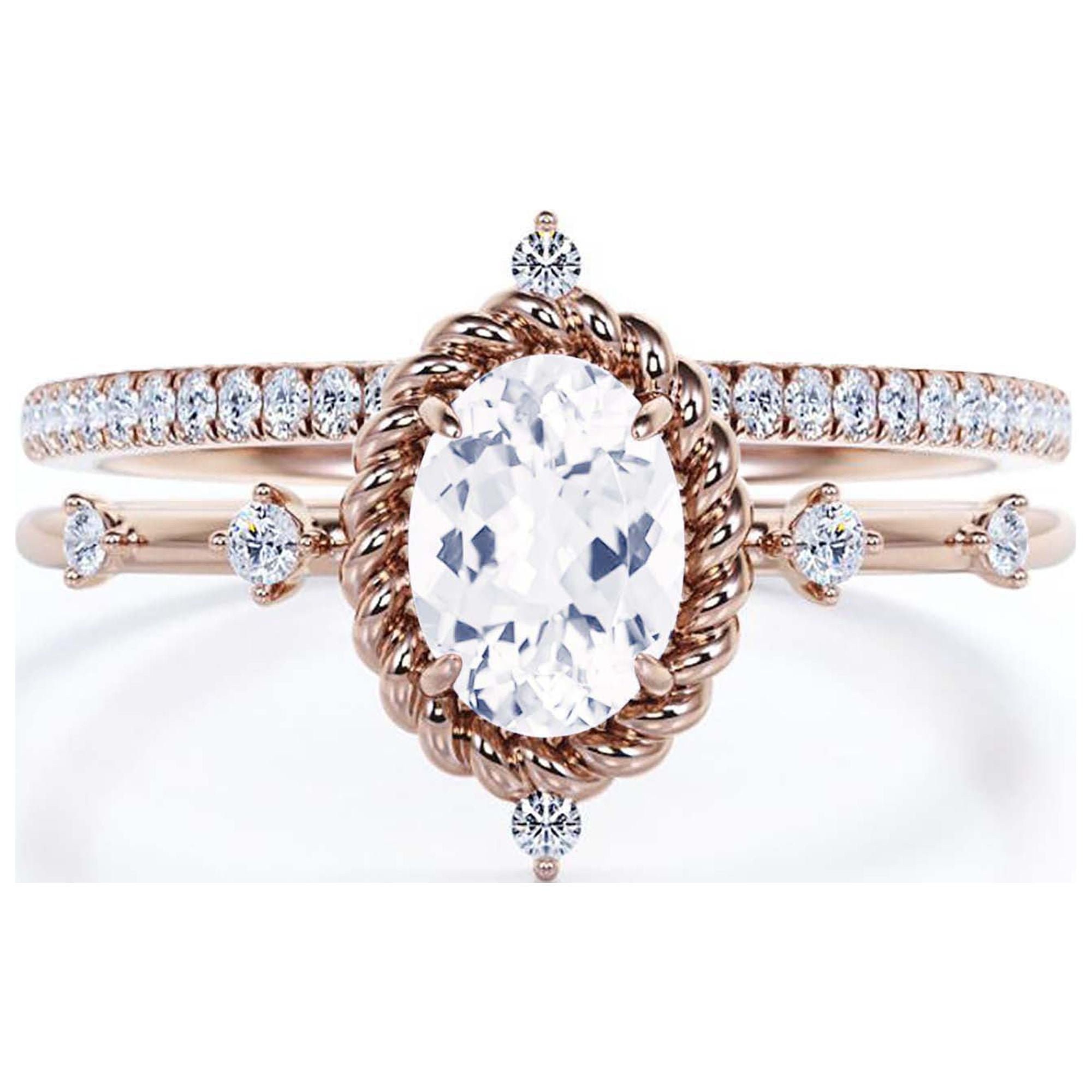 Dazzling Art nouvea 2.00 Carat Oval Cut Diamond Moissanite Engagement ...