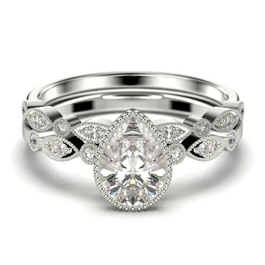 Beautiful Boho & hippie 1.60 Carat Round Cut Antique Diamond Moissanite Engagement Ring, Floral ...