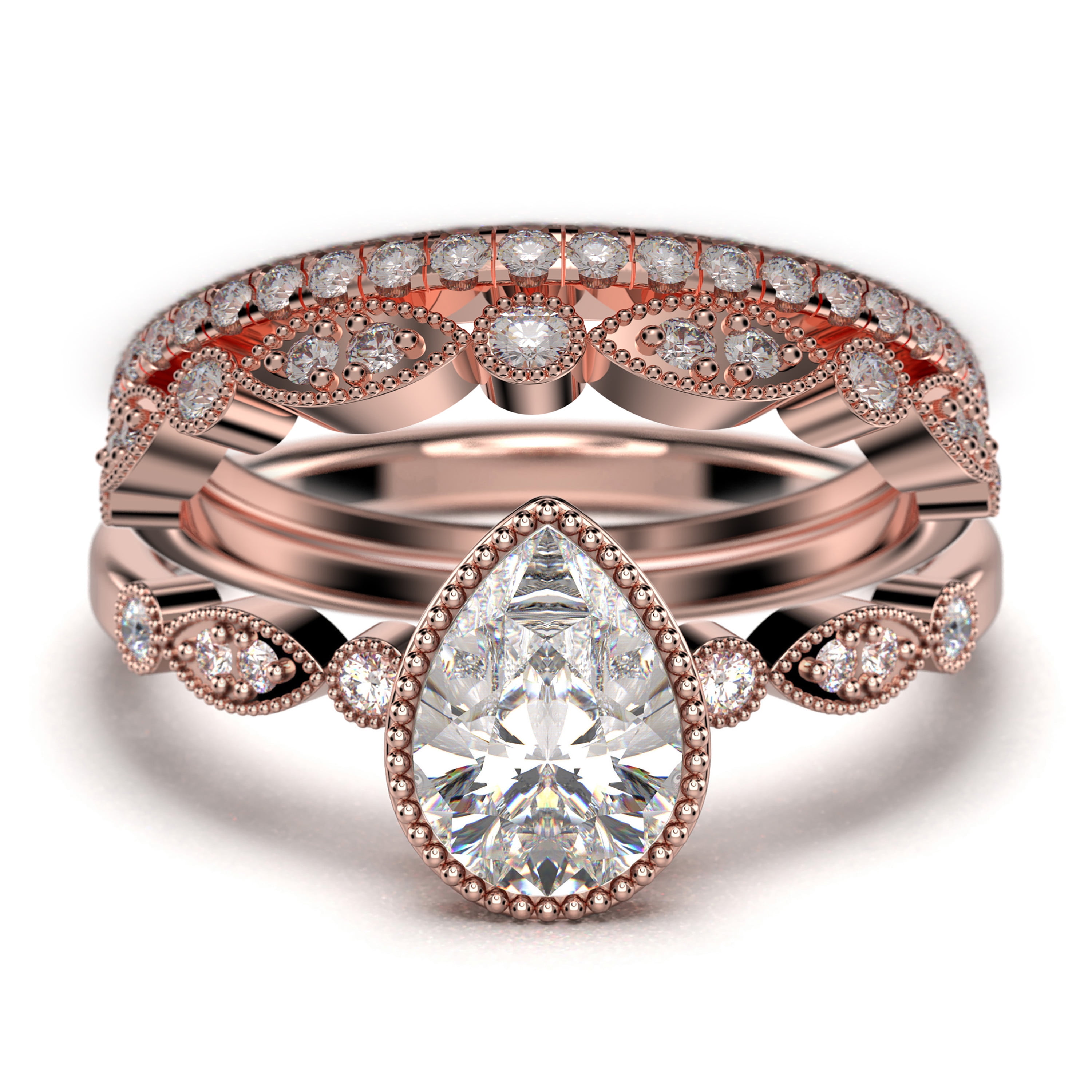 Dazzling Boho & hippiepie 2.25 Carat Pear Cut Diamond Moissanite ...