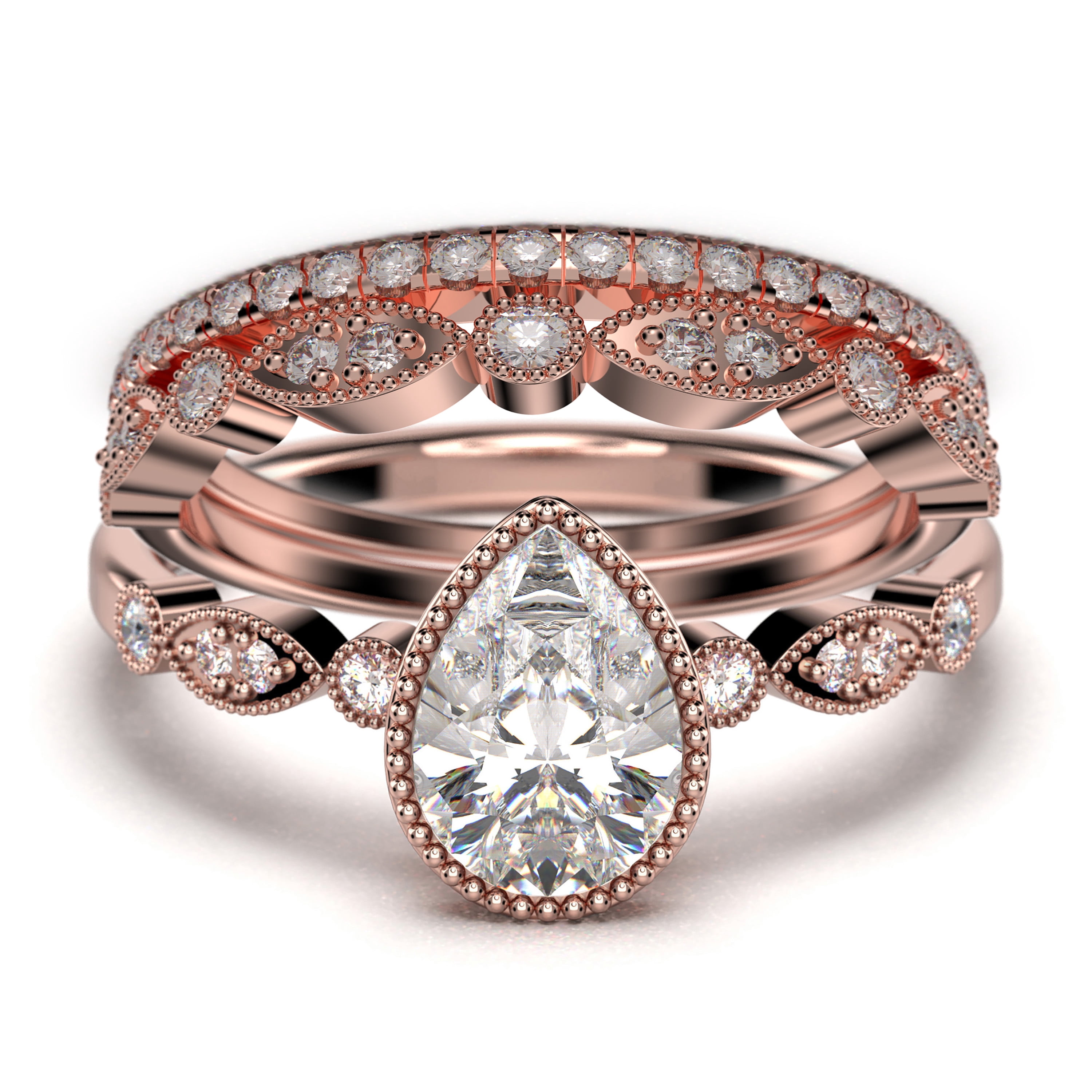 Dazzling Boho & hippiepie 2.25 Carat Pear Cut Diamond Moissanite ...