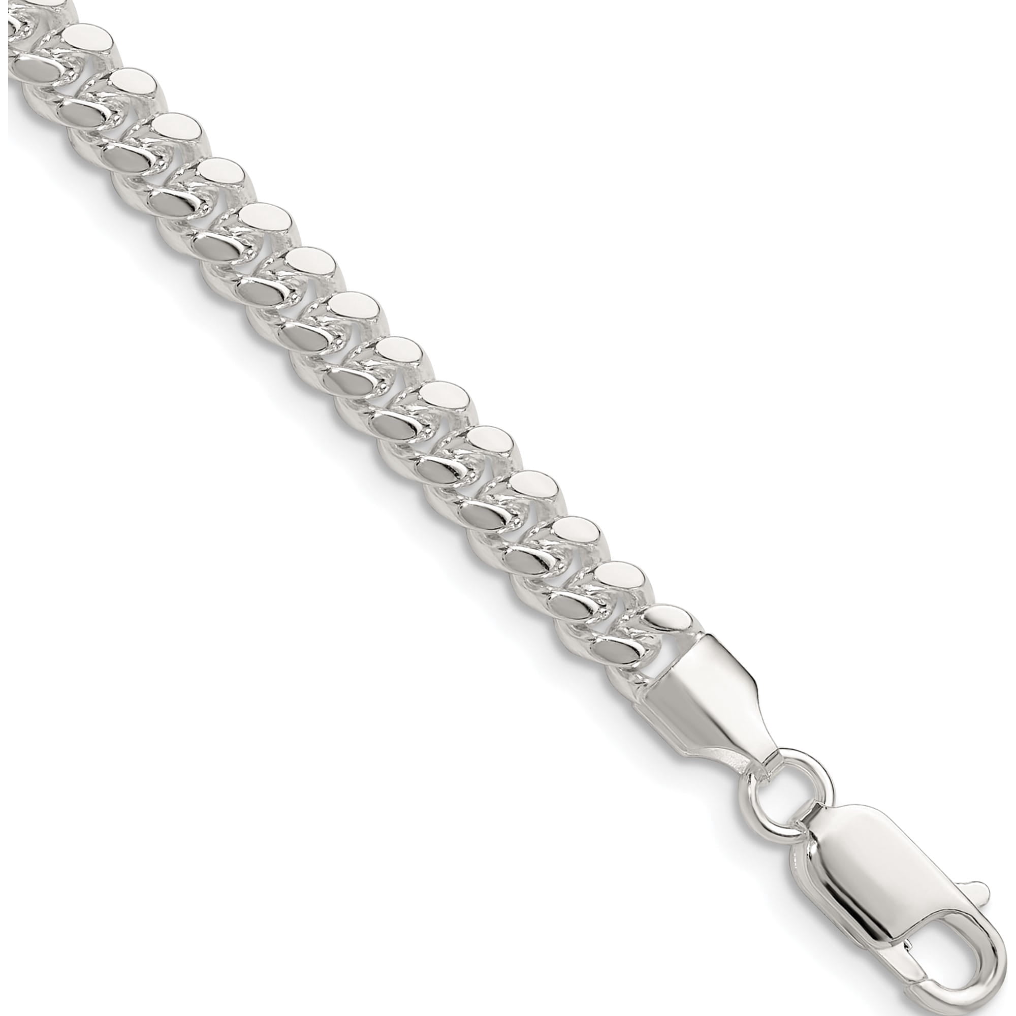 Dazzling Breathtaking Chic Sterling Silver Polished 5.7mm Domed Curb ...