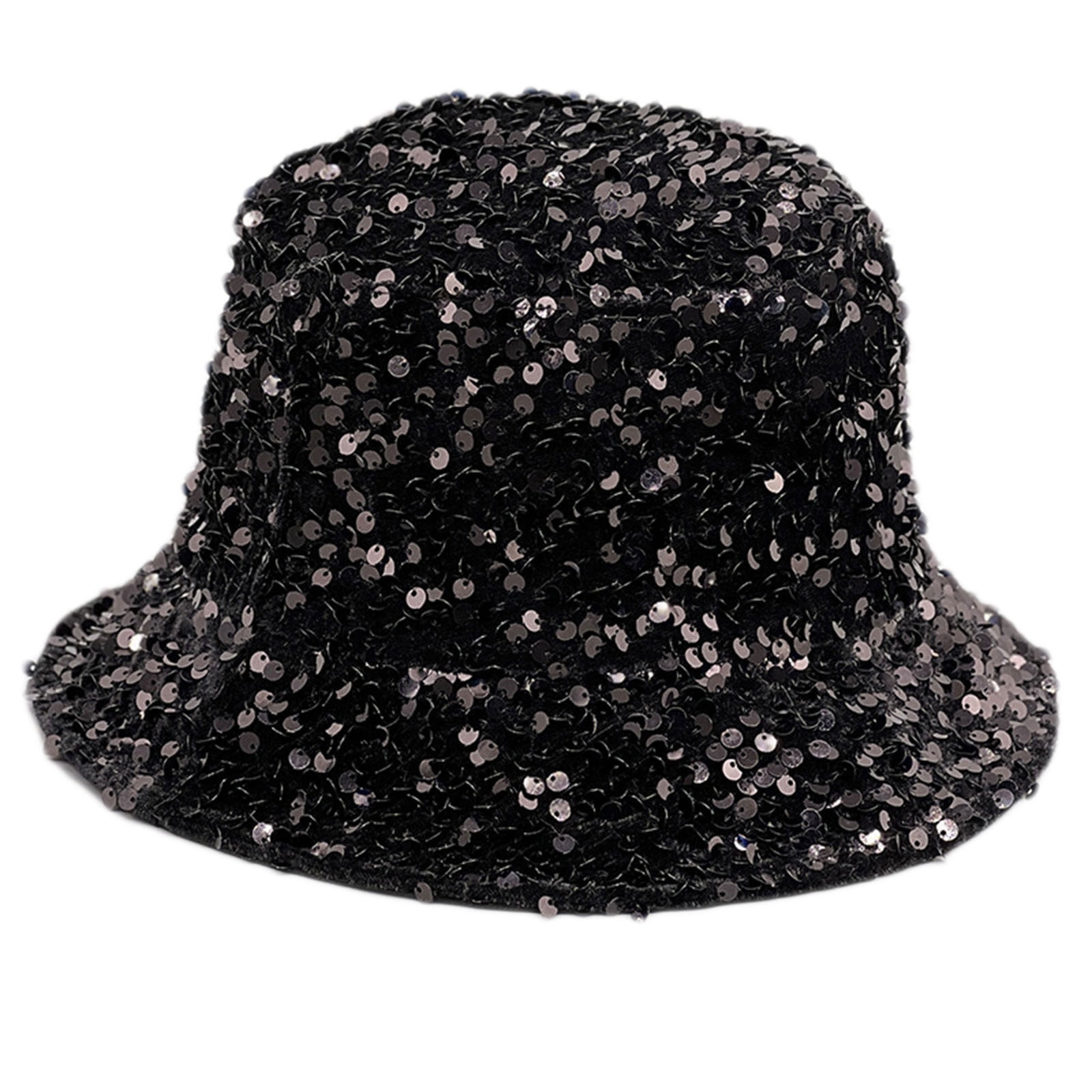 Dazzling Color Sequins Bucket Hat Multicolor Foldable Wide Brim Hat ...