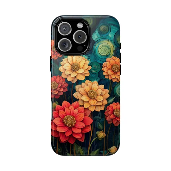 Dazzling Dahlia Bright Floral Bloom Pattern Case for iPhone 17 through ...