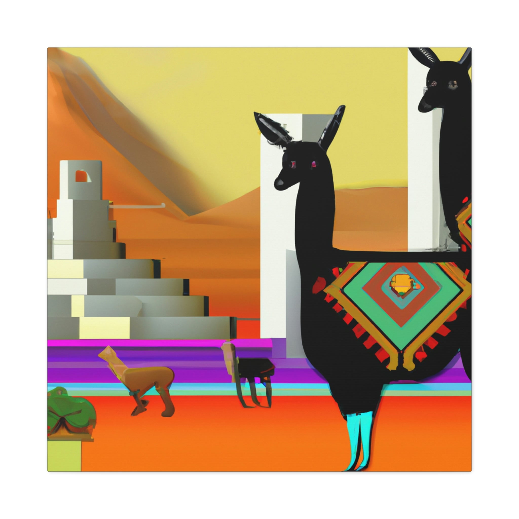 Dazzling Deco Llama - Canvas - Walmart.com
