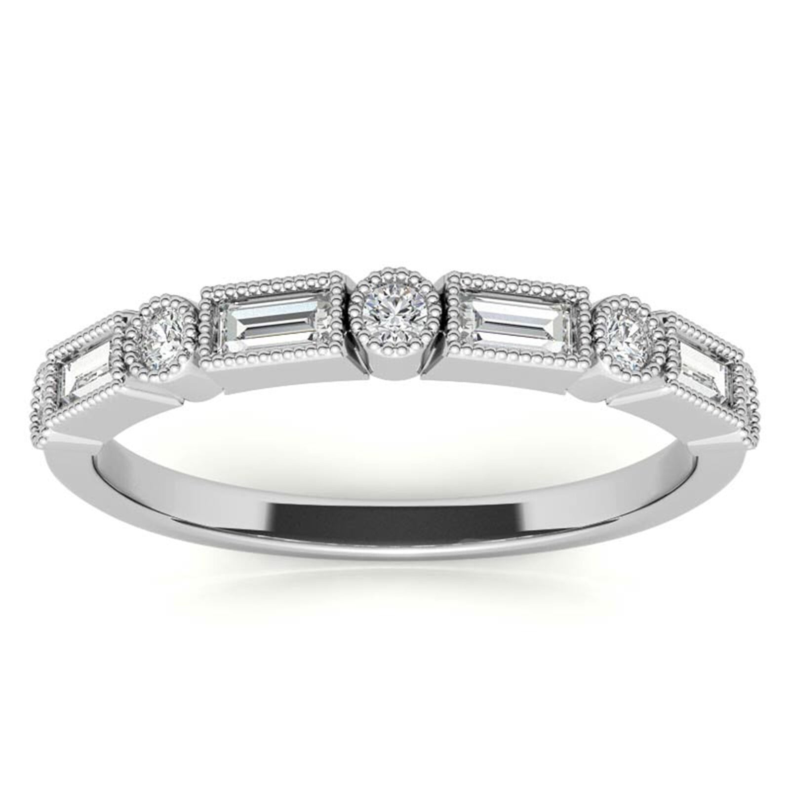 Dazzling Diamond Band, Bead Set Bezel Set Diamond Engagement Ring ...