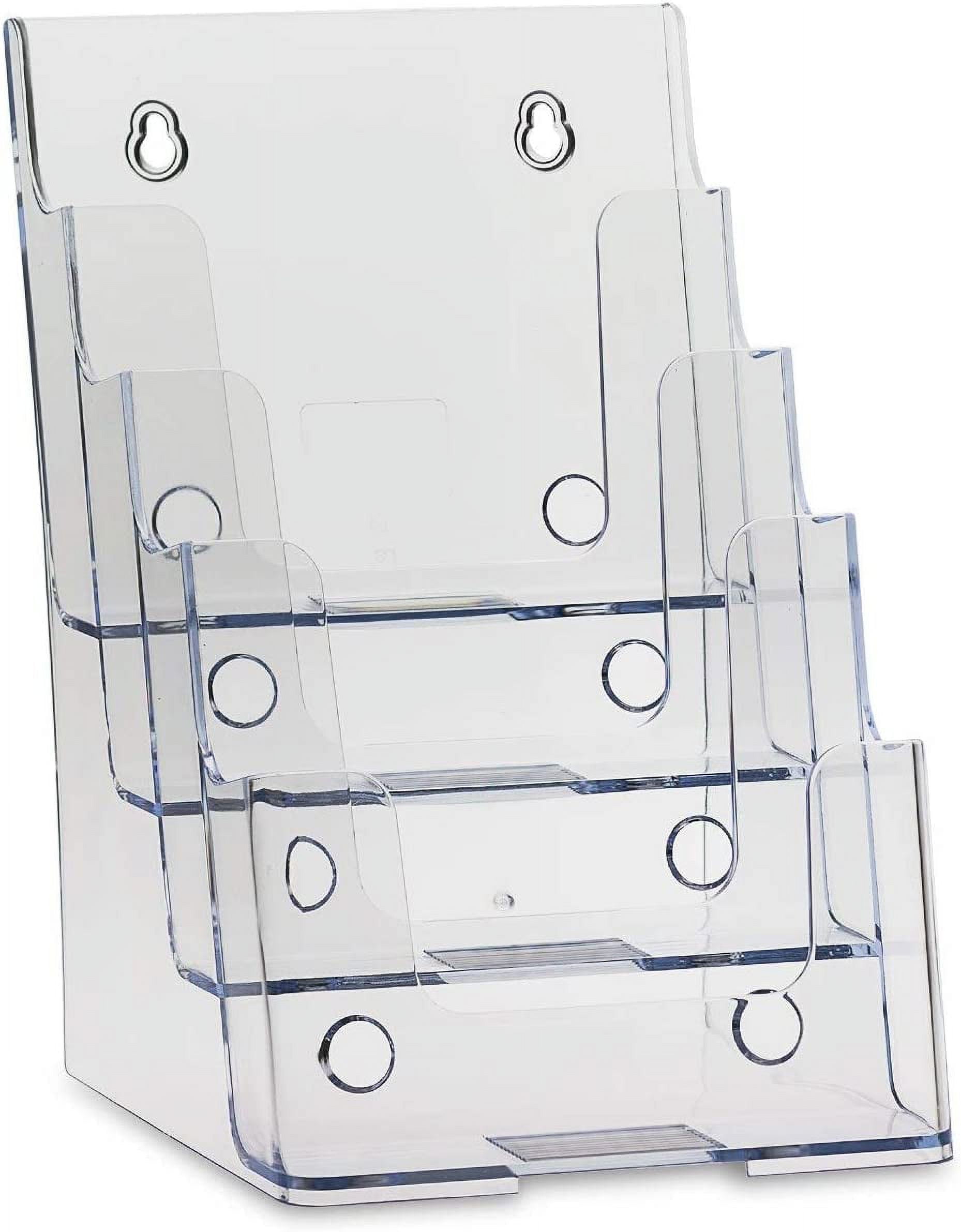 Dazzling Displays Clear Acrylic 4-Tier Brochure Holder for 6"W x 9"H ...
