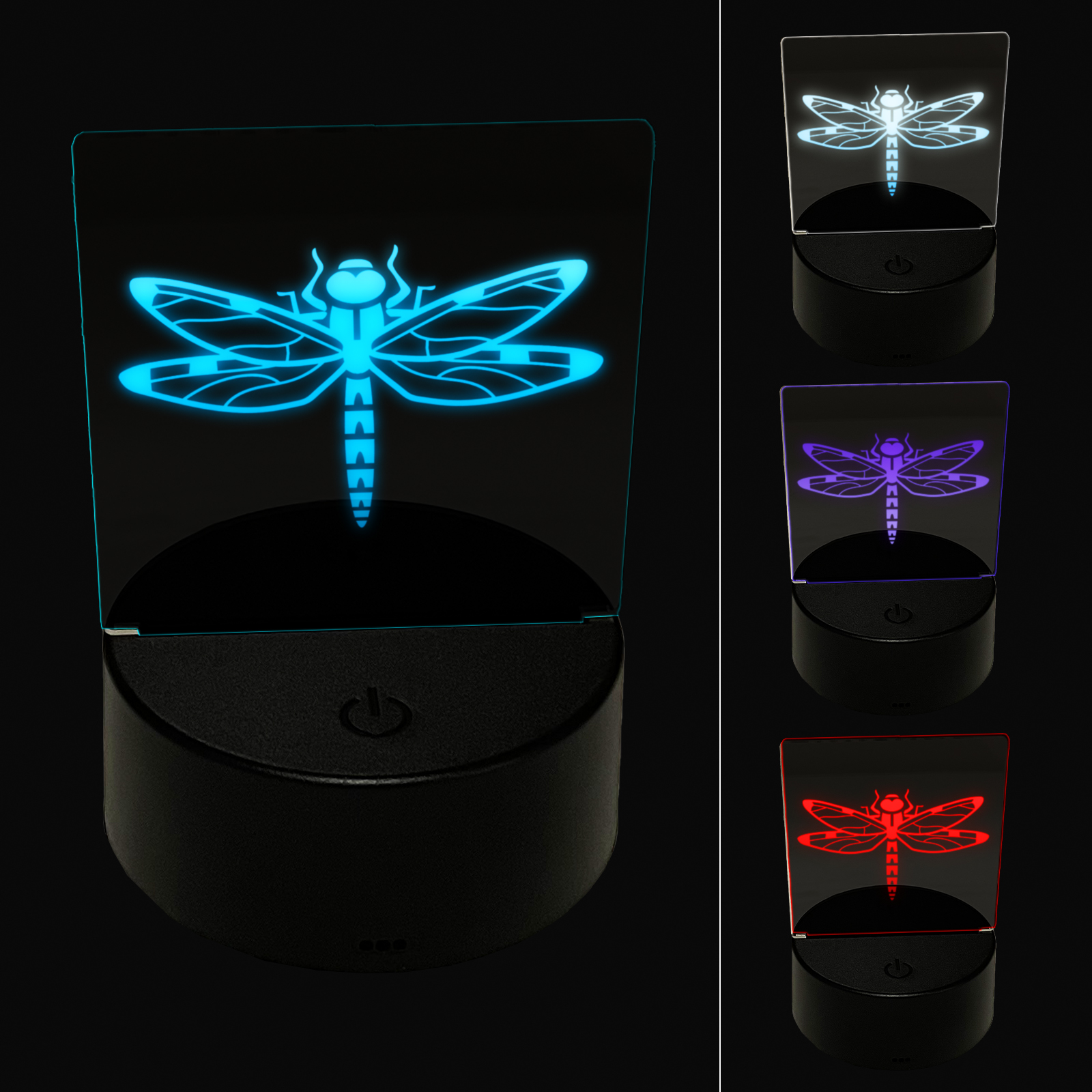 Dazzling Dragonfly Dasher Darner Insect LED Night Light Sign 3D ...
