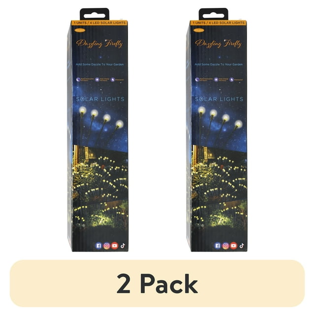 (2 pack) Dazzling Firefly Decorative Garden Lights, 4 LED lights, Solar ...