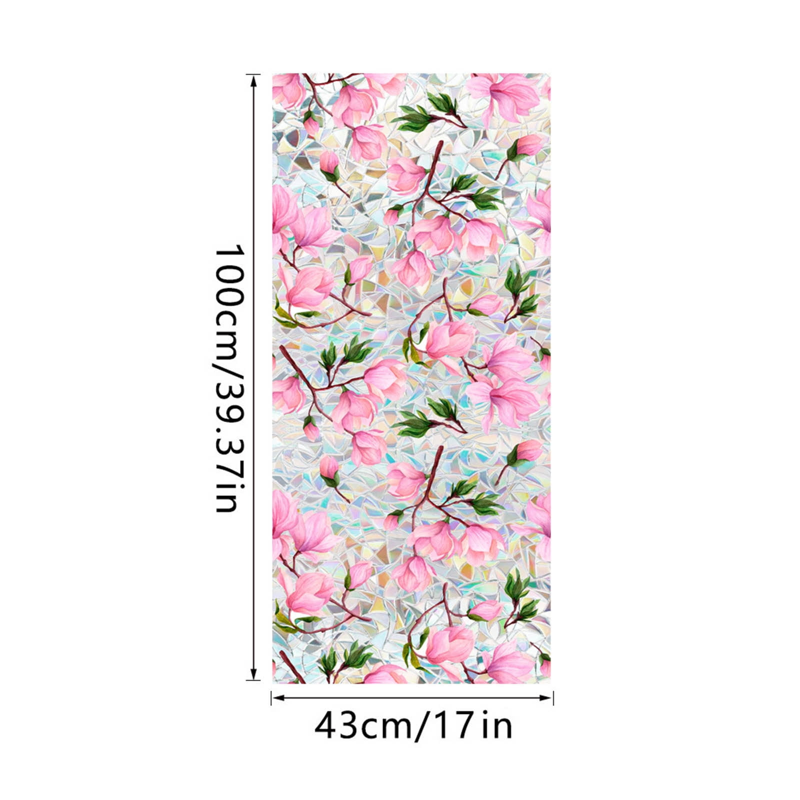 Dazzling Glass Stickers PVC Double-sided Colorful Plants And Flowers ...