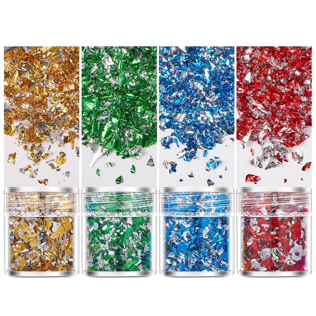 Dazzling Golden Flakes Glitter Leaf Sheets for Projects and Artistic ...