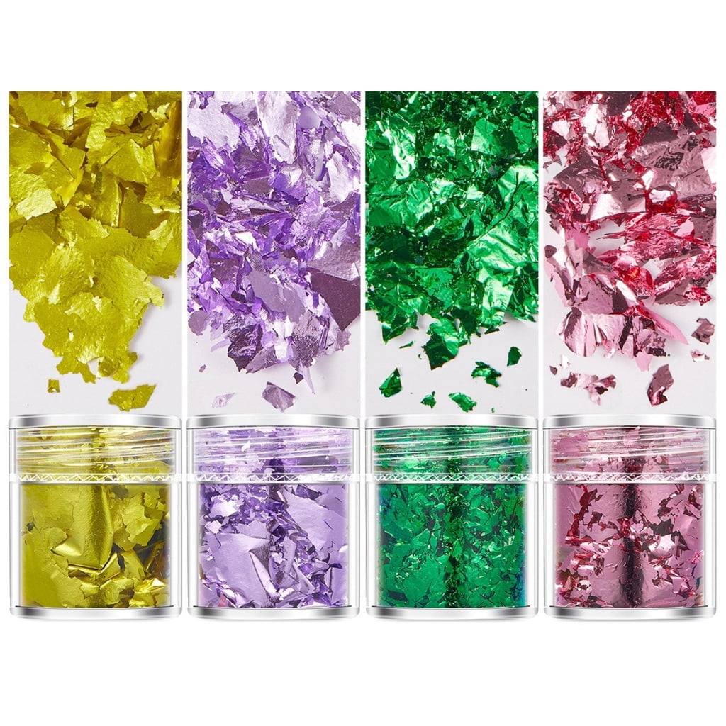 Dazzling Golden Flakes Glitter Leaf Sheets for Projects and Artistic ...