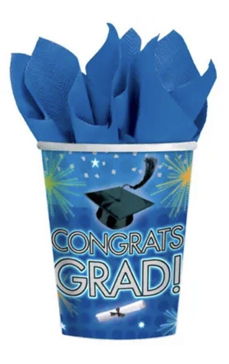 Dazzling Grad Graduation 9 oz. Paper Cups Party Accessory - Walmart.com