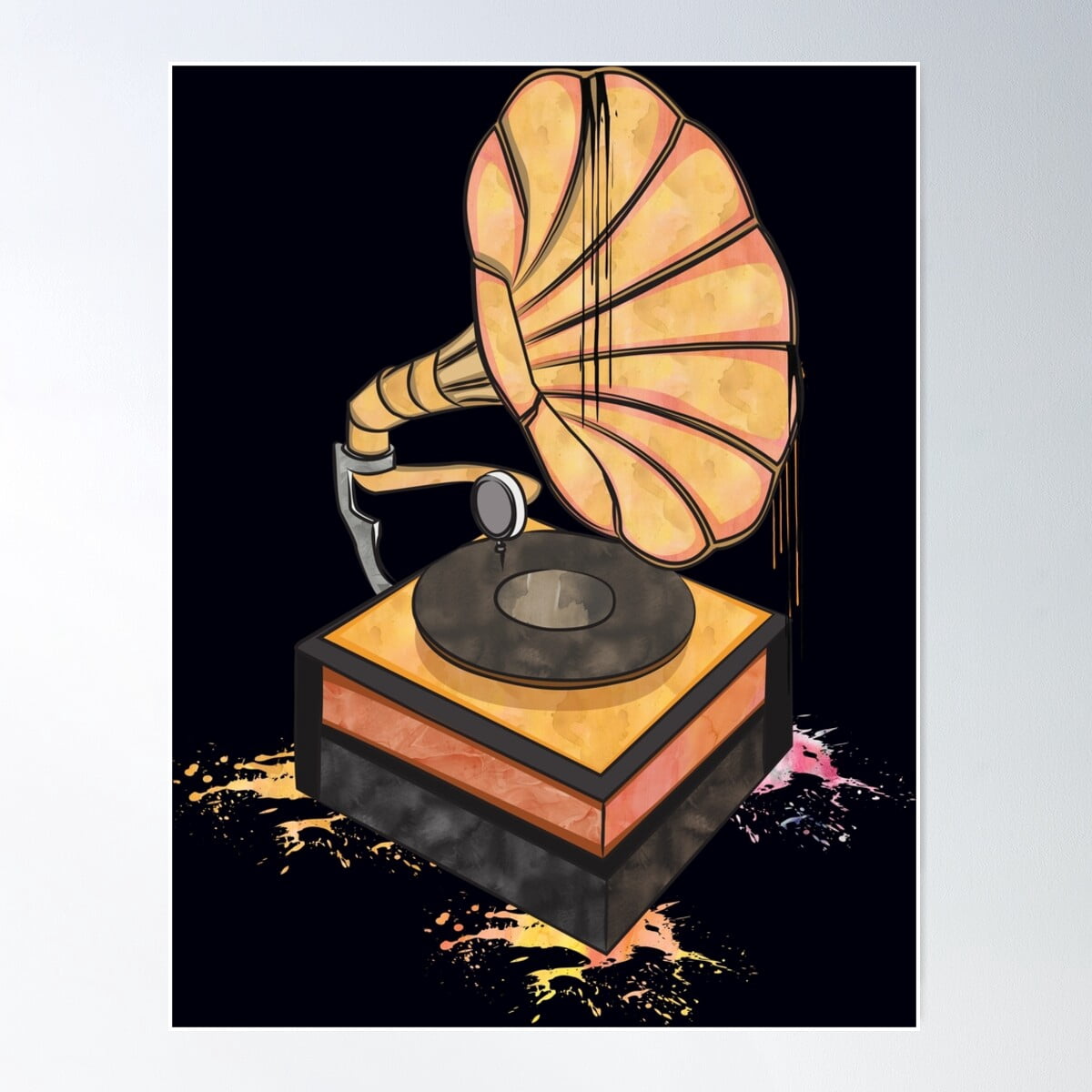 Dazzling Gramophone Symphony Poster Wall Art, Modern Wall Decor, 12x18 ...