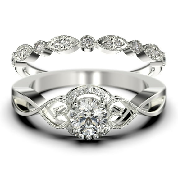 Dazzling Half Halo 1.75 Carat Round Cut Diamond Moissanite Engagement ...