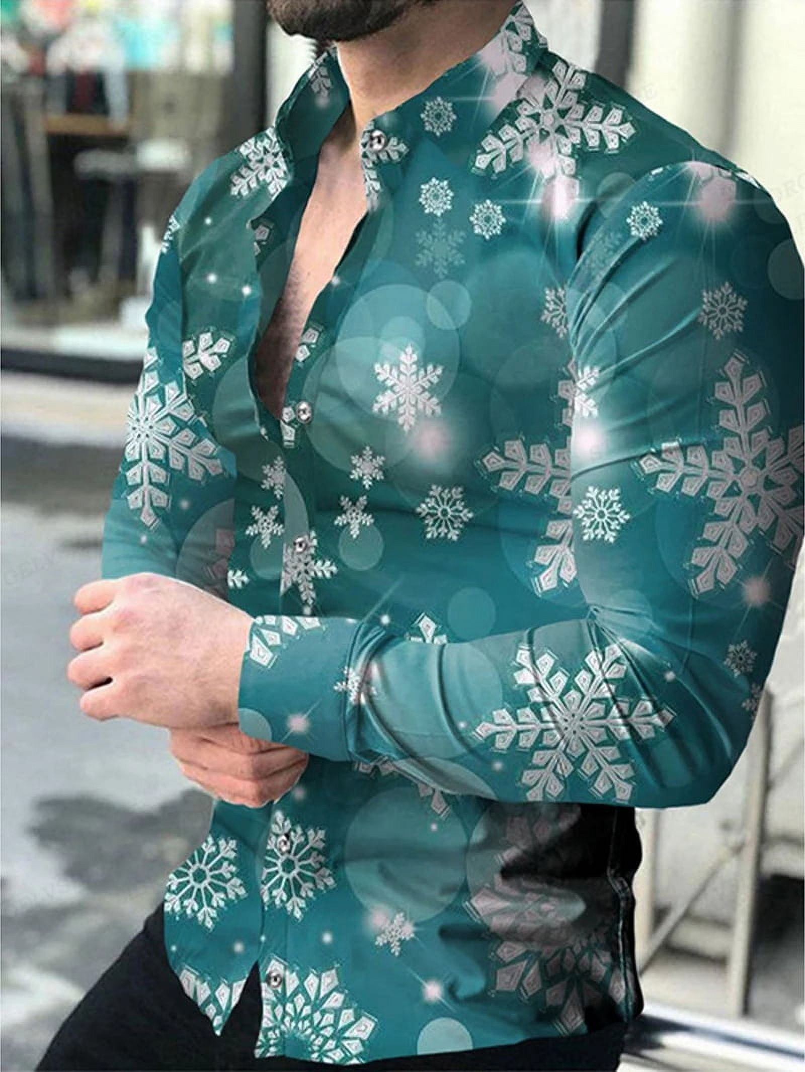 Dazzling Hawaiian Shirts Men Fashion Shirt Long Sleeve Beach Blouse Men's Clothing Casual Single ...