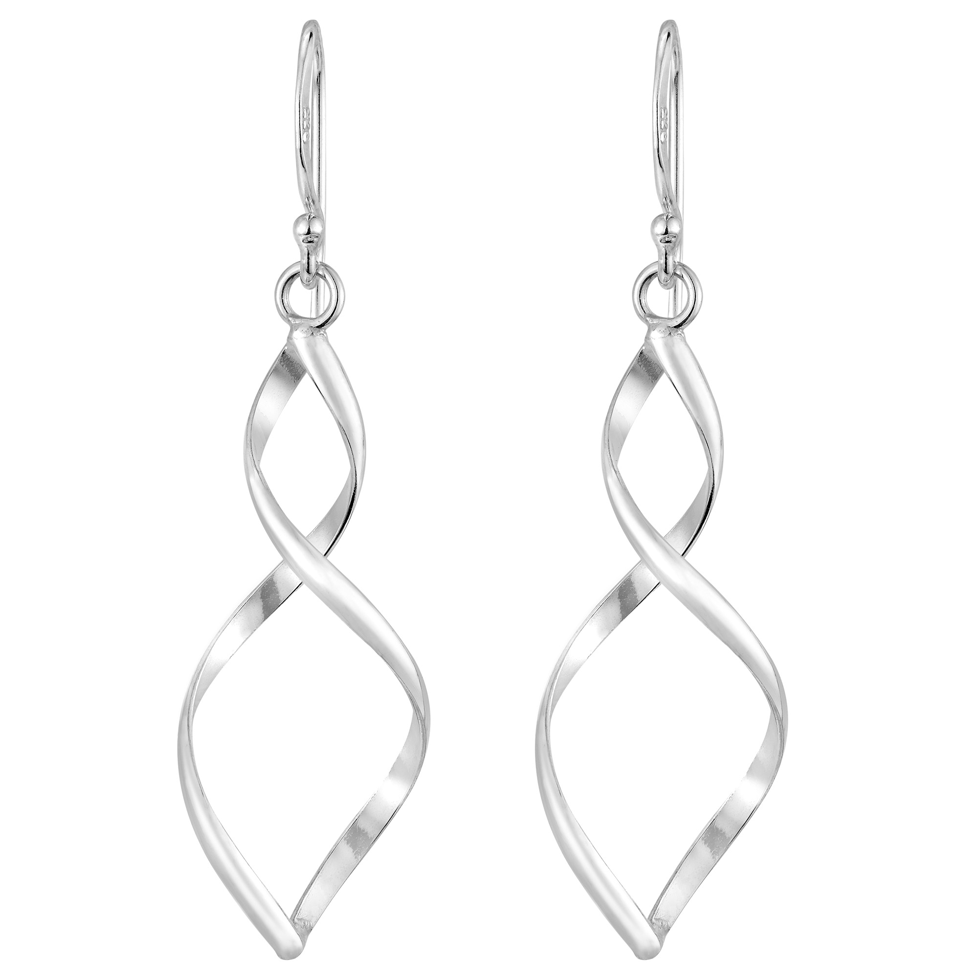 Dazzling Infinity Twisted Strands of Sterling Silver Dangle Earrings ...