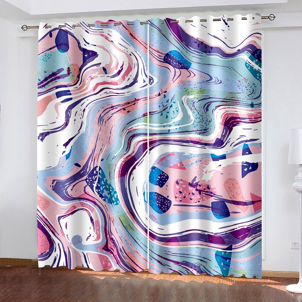 Dazzling Marble Texture Pattern Shading Curtains Living Room And ...