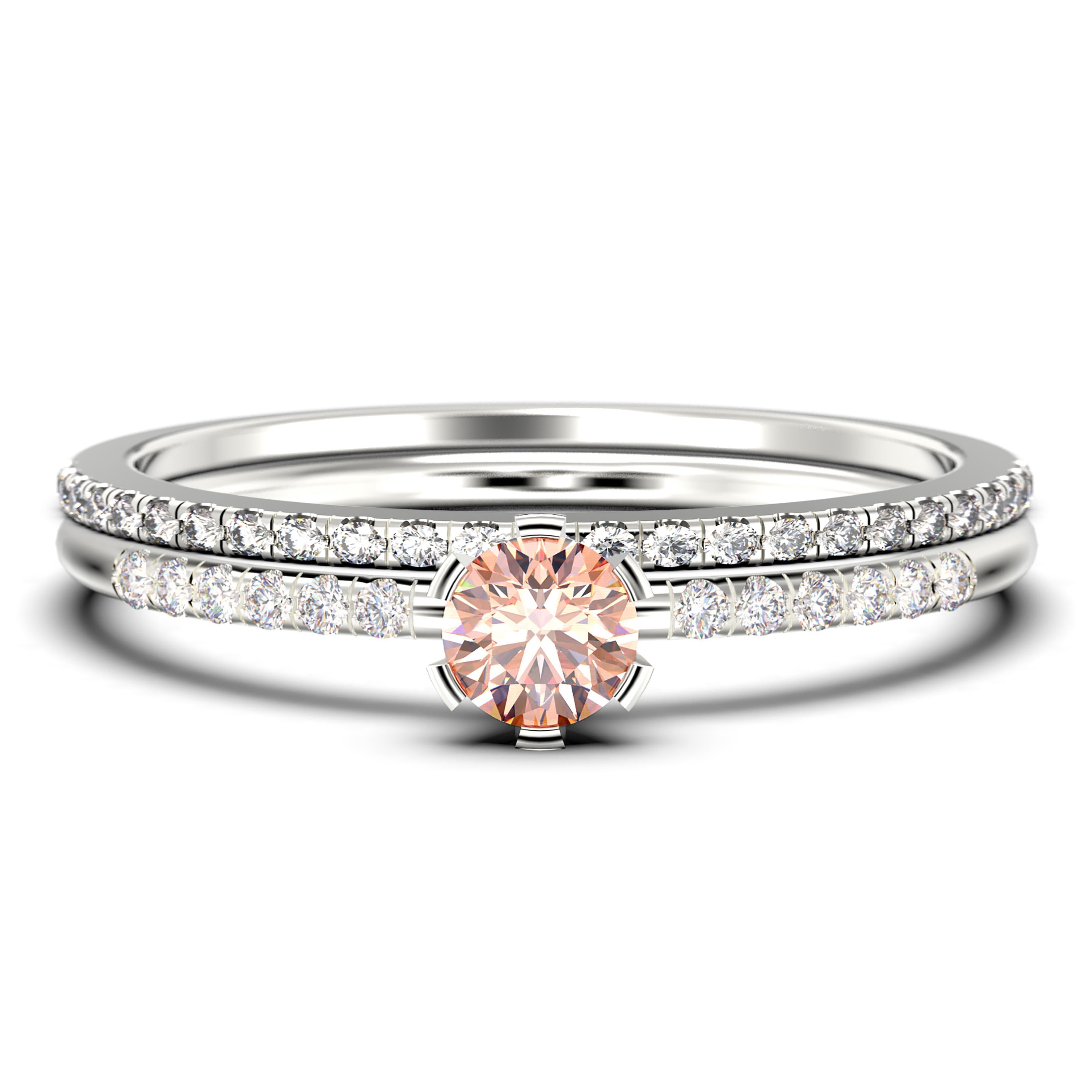 Dazzling Minimalist 1.05 Carat Round Cut Morganite And Diamond ...