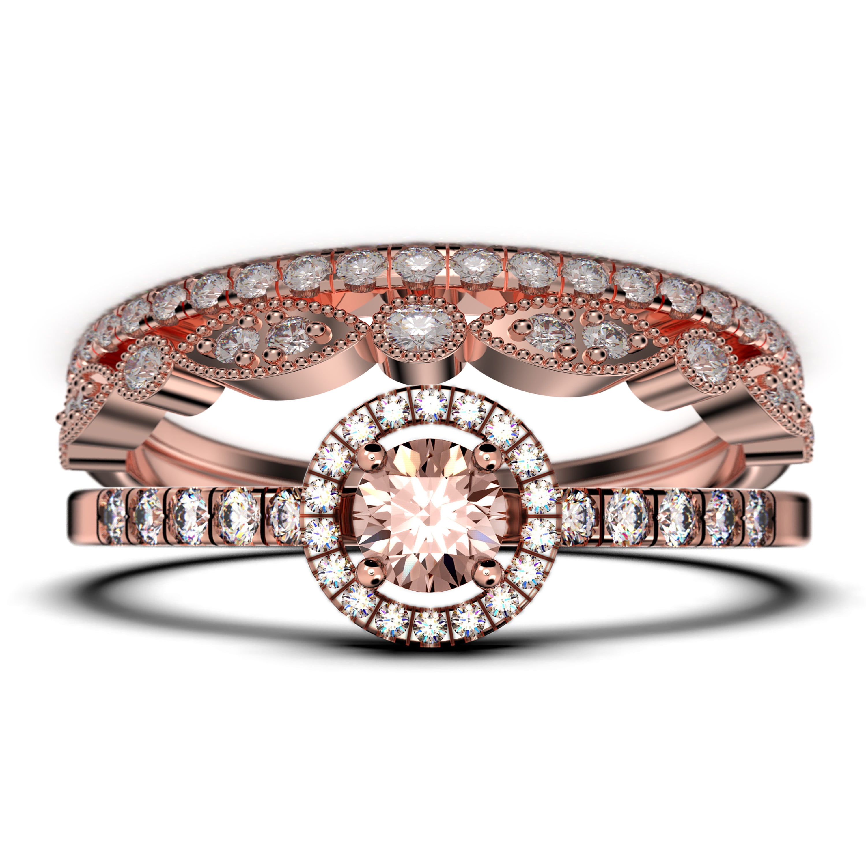 Dazzling Minimalist 2.00 Catar Round Cut Morganite And Diamond ...