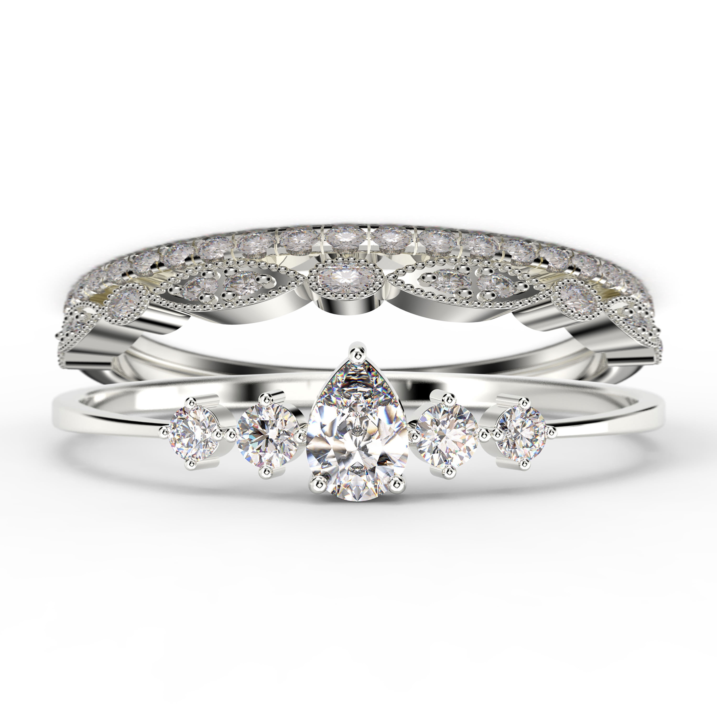 Dazzling Minimalist 2.05 Carat Pear Cut Diamond Moissanite Classic ...