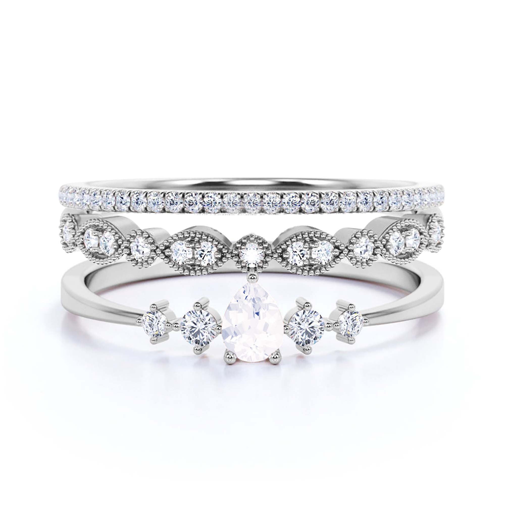 Dazzling Minimalist 2.05 Carat Pear Cut Diamond Moissanite Classic Engagement Ring, Affordable ...