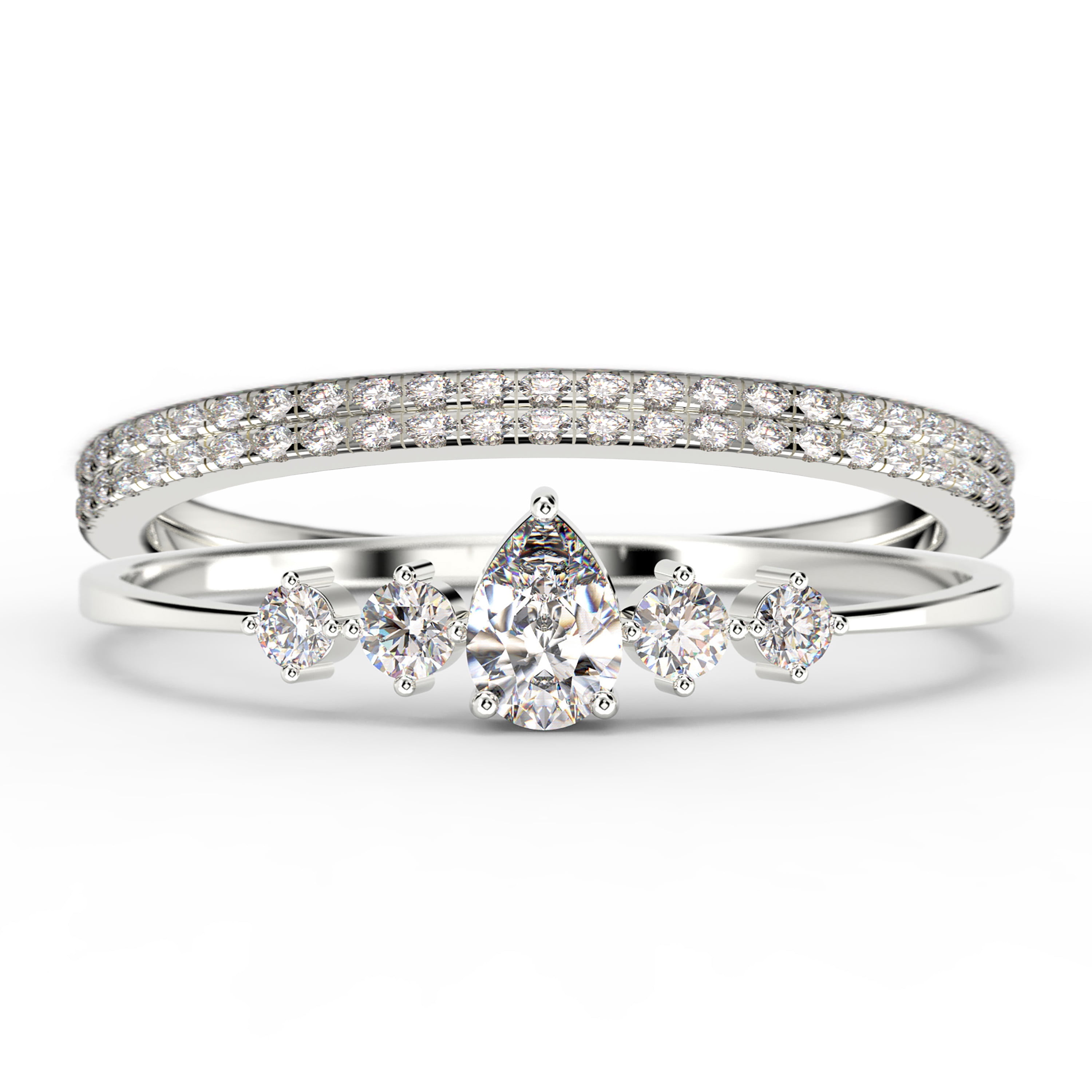 Dazzling Minimalist 2.05 Carat Pear Cut Diamond Moissanite Classic ...