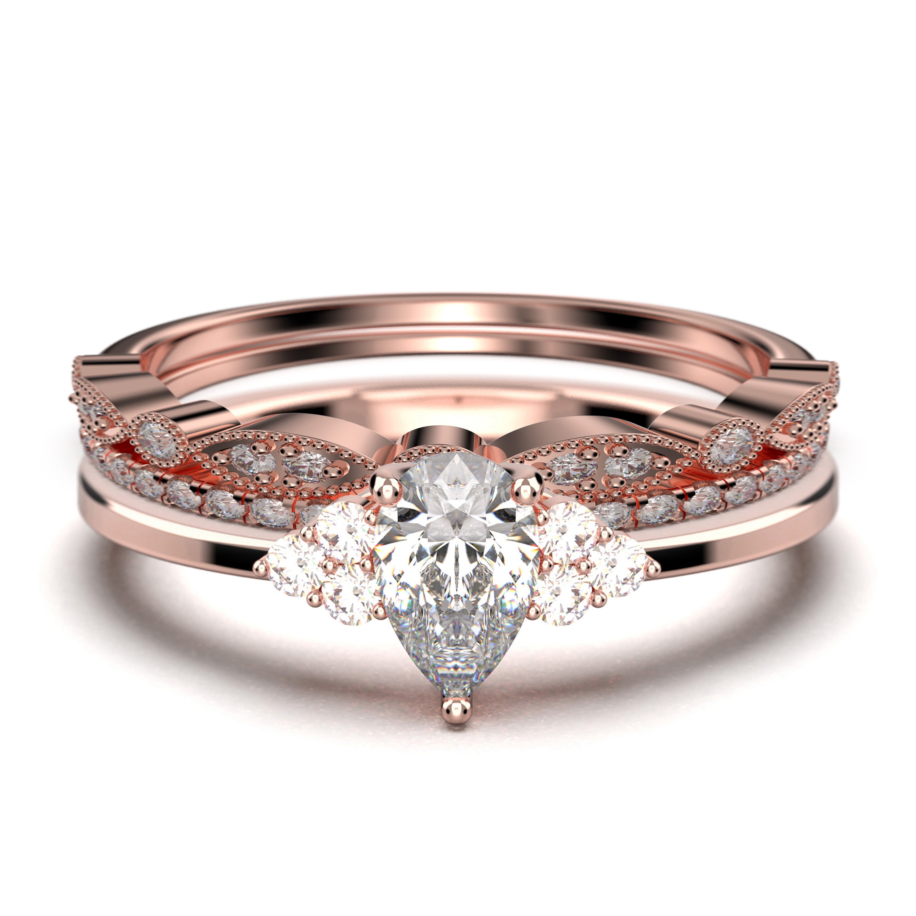 Dazzling Minimalist 2.25 Carat Pear Cut Affordable Ring, Diamond ...