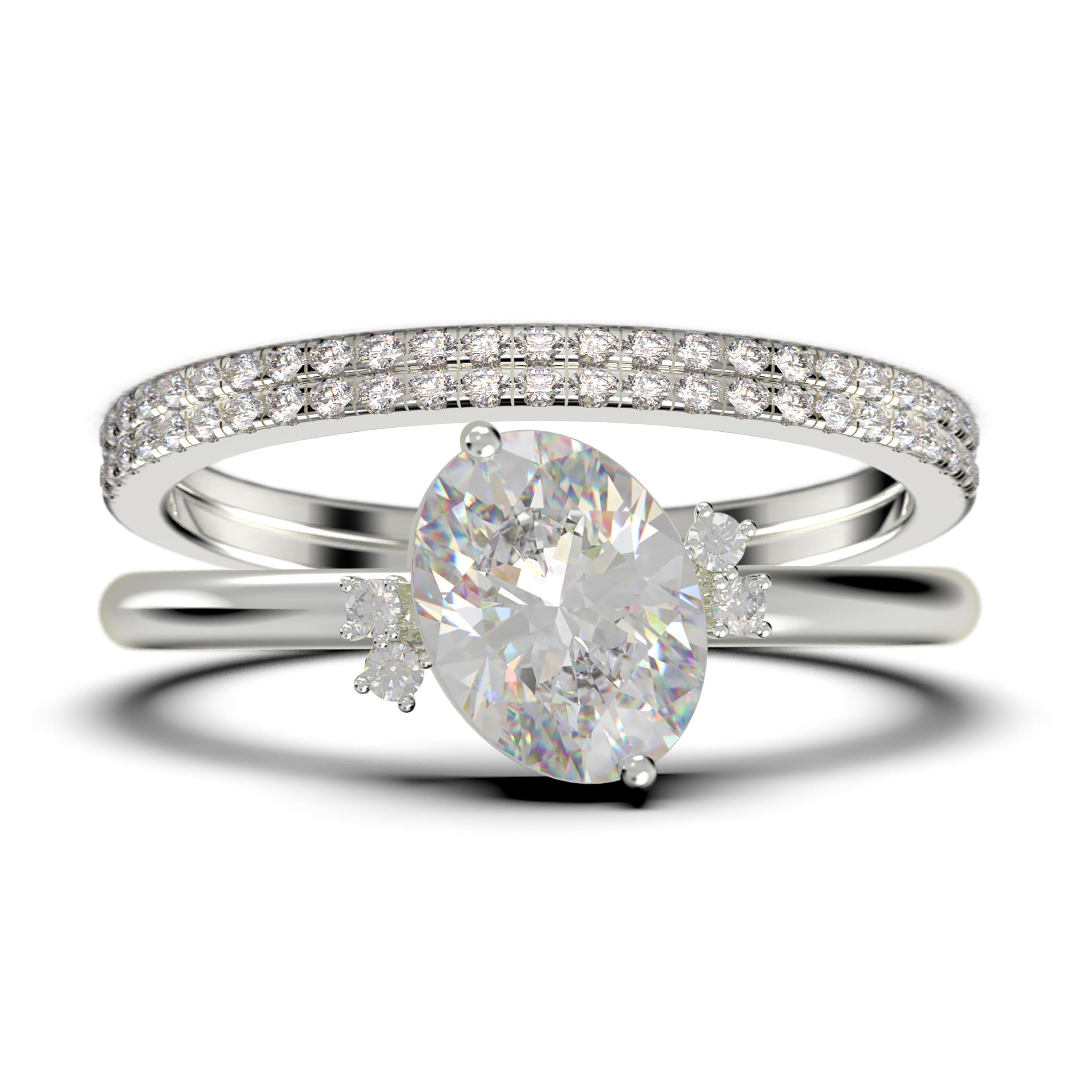 Dazzling Minimalist 2.50 Carat Oval Diamond Moissanite Engagement Ring ...