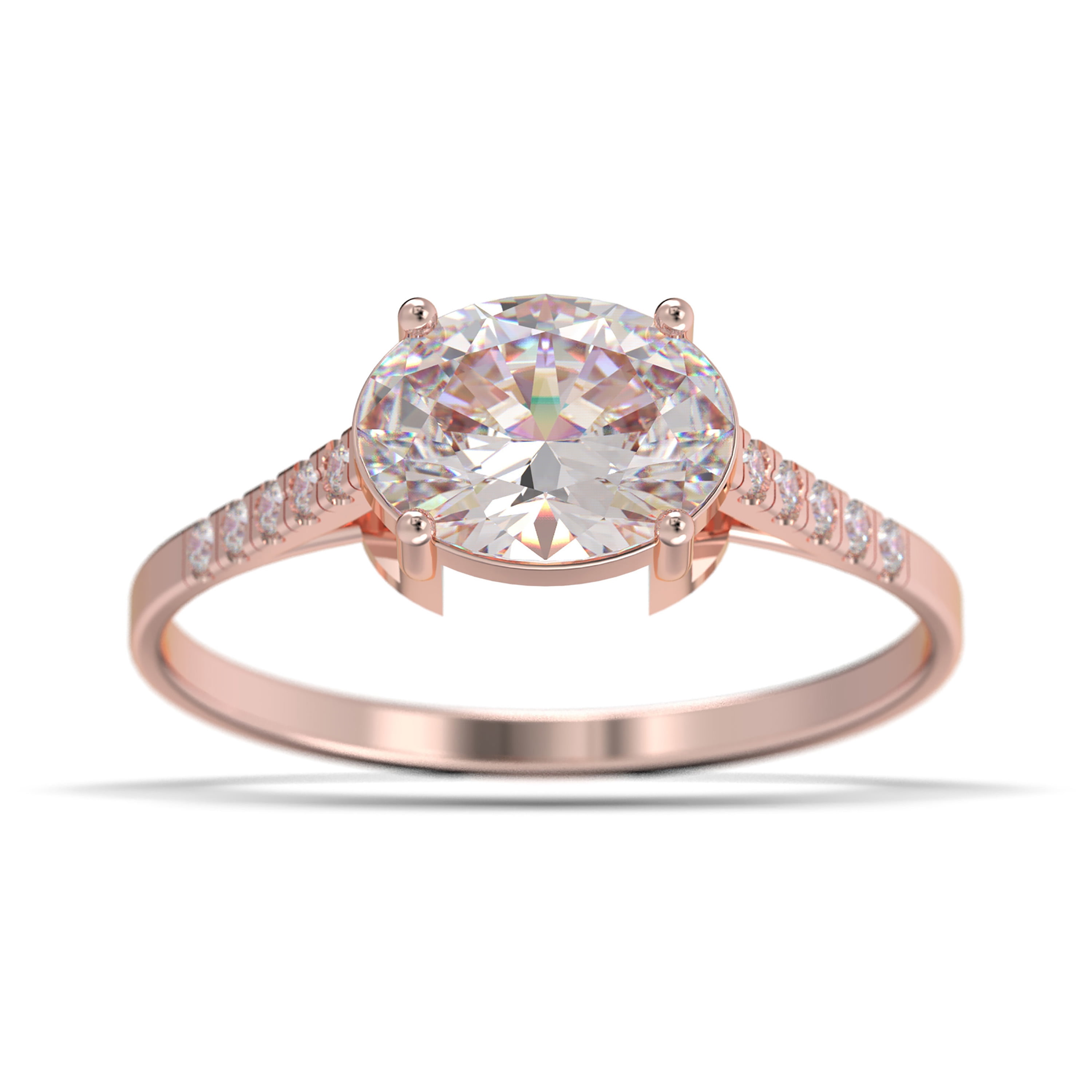 Dazzling Minimalist Art Deco 1.50 Carat Oval Cut Diamond Moissanite ...