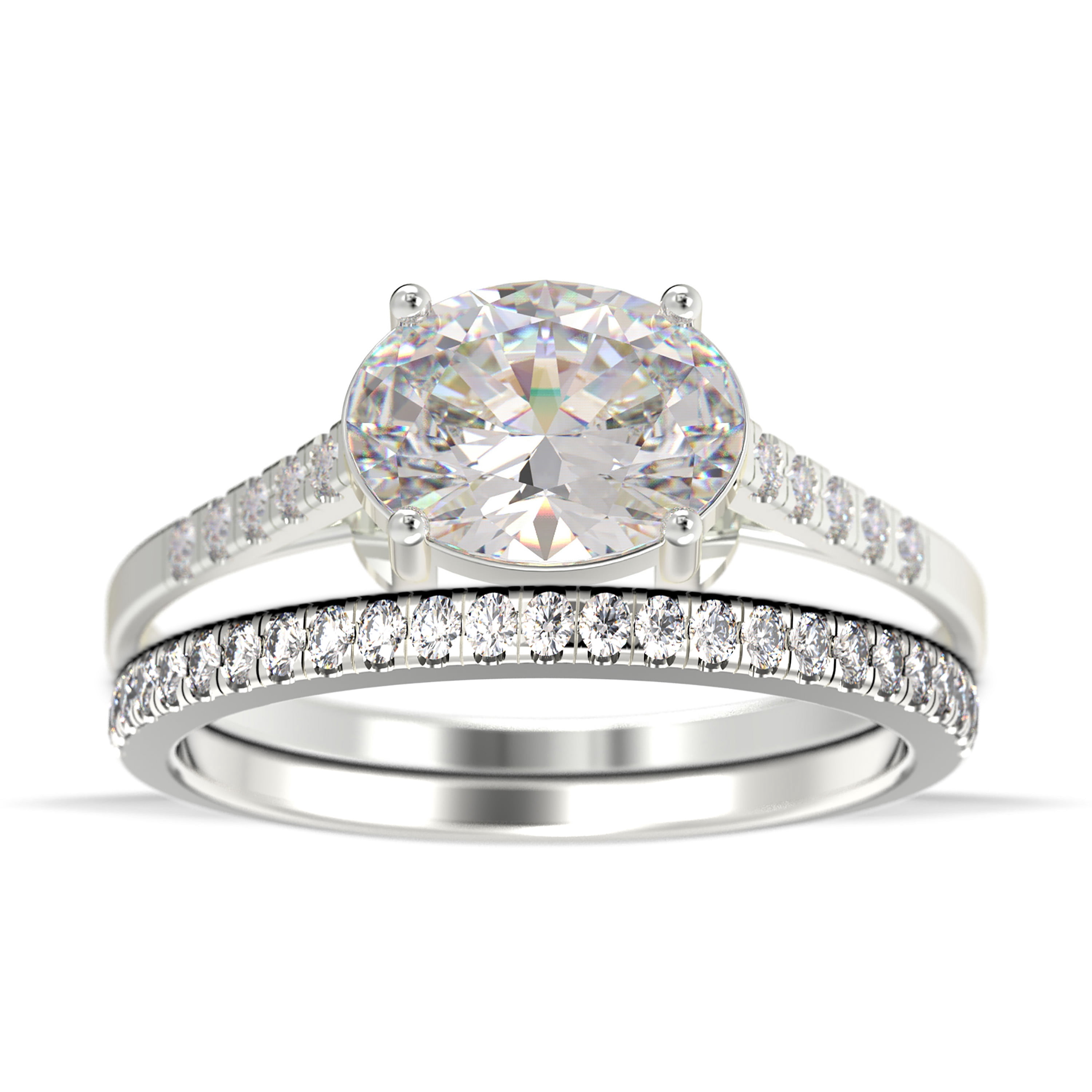 Dazzling Minimalist Art Deco 2.00 Carat Oval Cut Diamond Moissanite ...