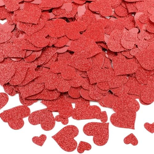 Dazzling Red Glitter Paper Heart Cutouts Mega Pack - 5", 7", 11.5 ...