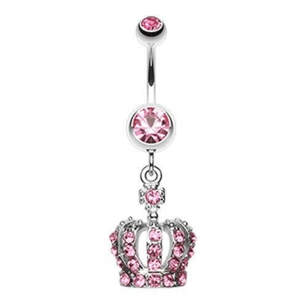Dazzling Royal Crown Belly Button Ring - Walmart.com