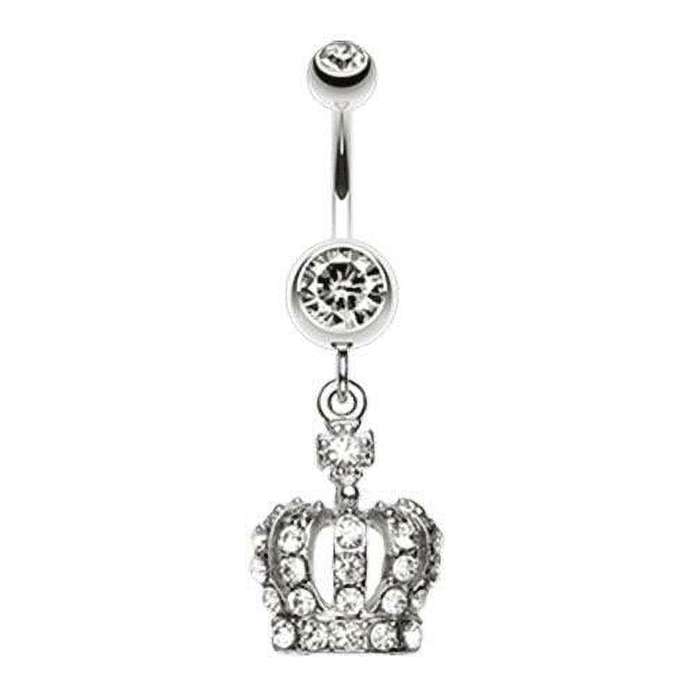 Dazzling Royal Crown Belly Button Ring - Walmart.com