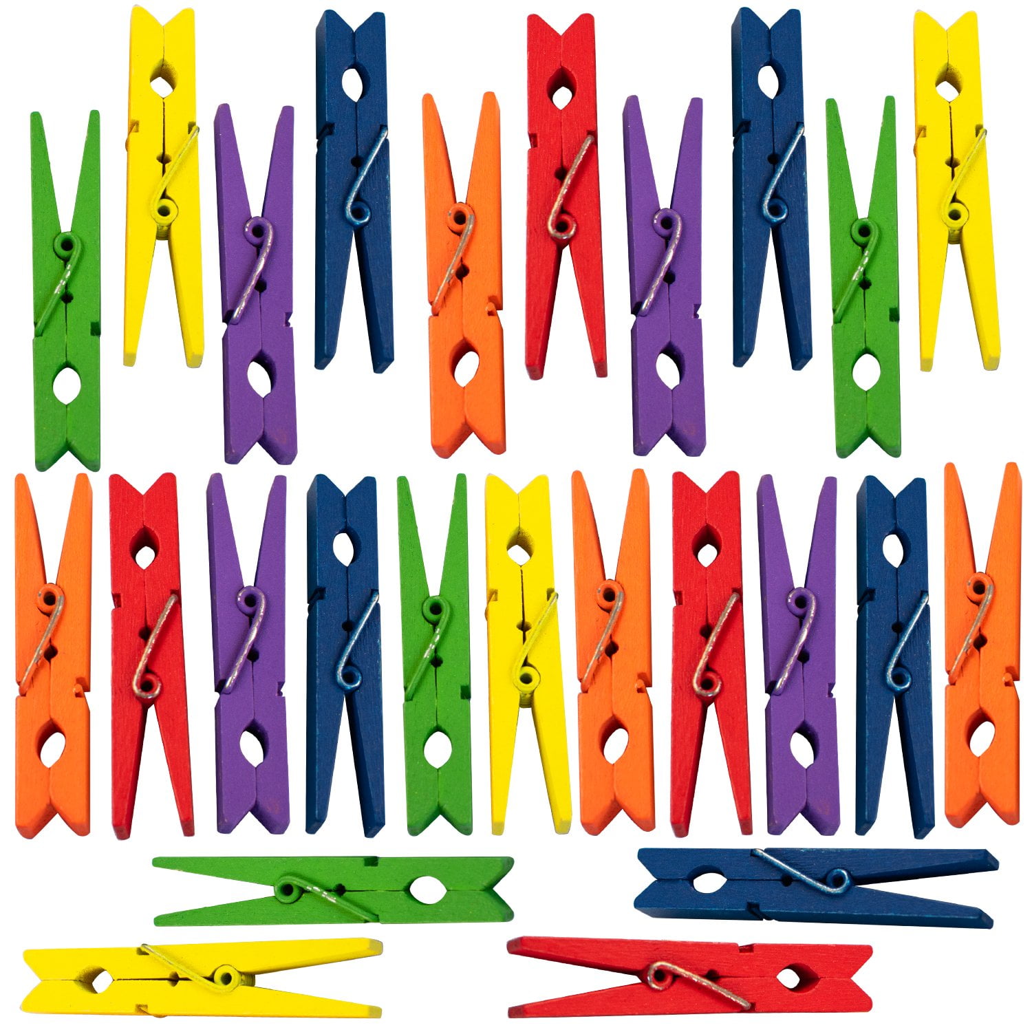 Dazzling Toys 3 Inch Wood Craft Spring Clothespins - Pack of 25 ...