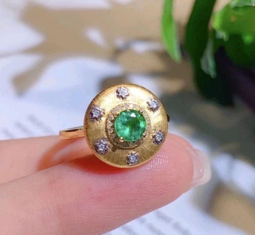 Dazzlingdaimonds Jewels 1.90 Ct Round Cut Emerald & Diamond Women's ...